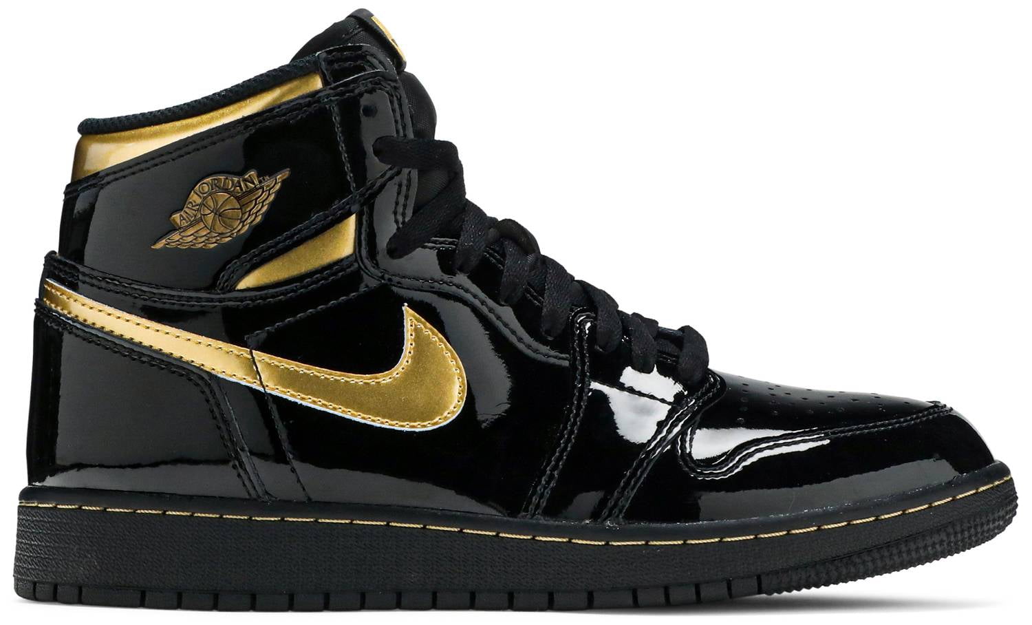 Men's Jordan 1 Retro High OG Black/Metallic Gold-Black 2020 (555088 032 ...