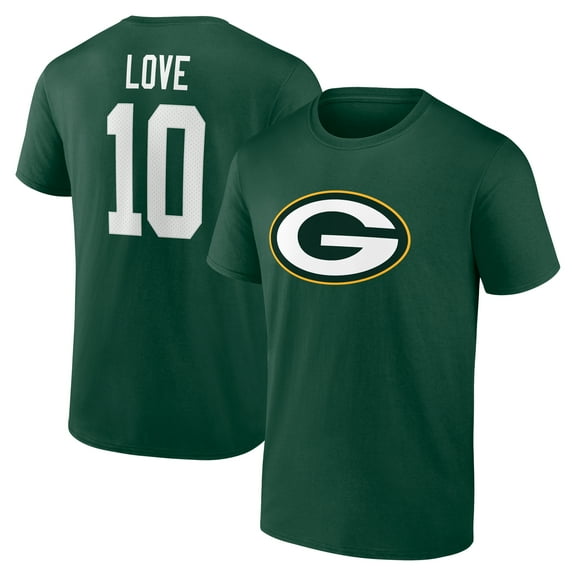 Men's Green Bay Love 10 White Sports Player Game Stitched Name Number T ...