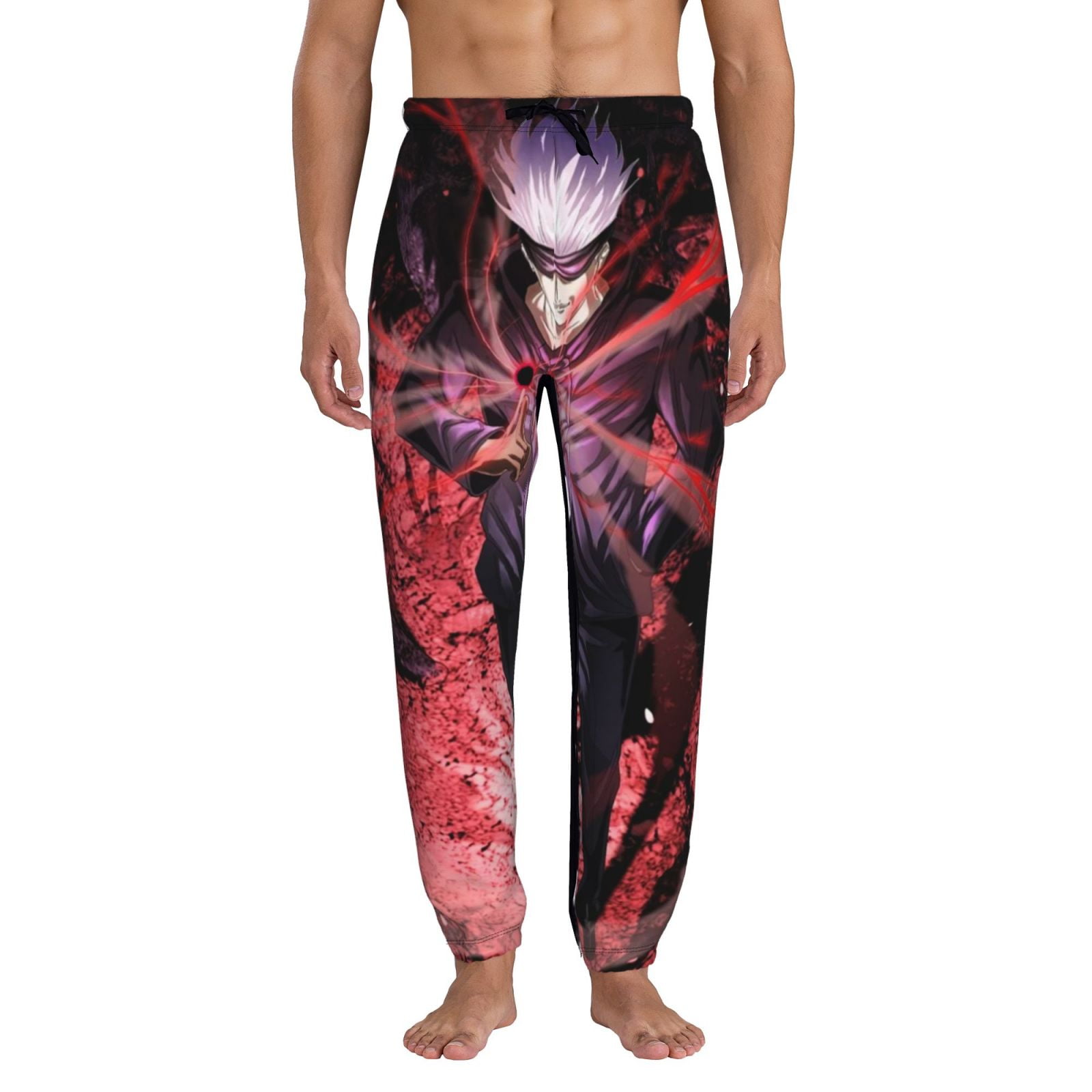 Men's Jujutsu Kaisen Gojo Sweatpants Front Printed Sports Jogger Pants ...