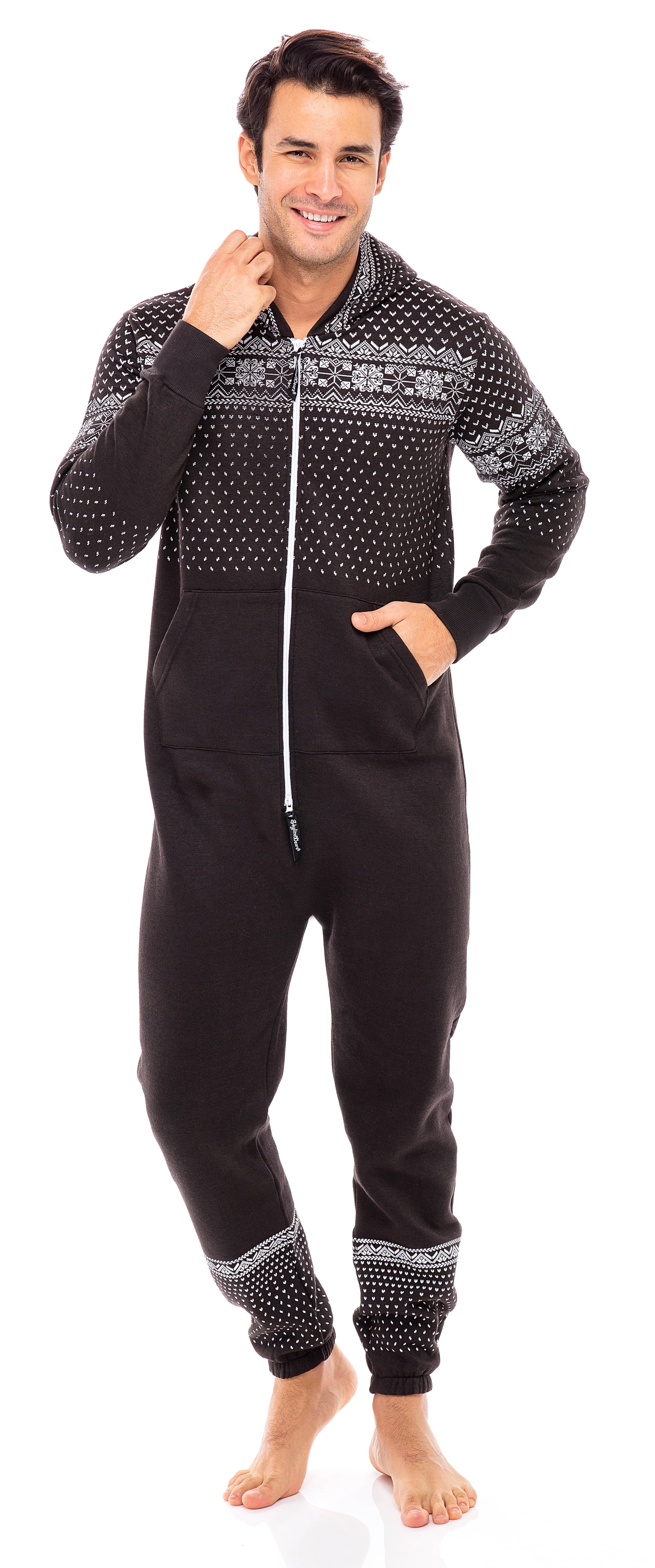 Mens Jumpsuits Adult Sleepwears One Piece Non Footed Pajama Unisex