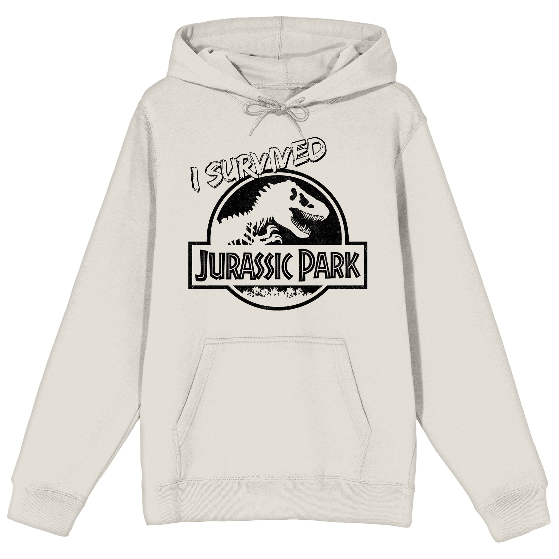 Jurassic Park Logo Icon I Survived text on Sand Adult Hoodie-Large ...