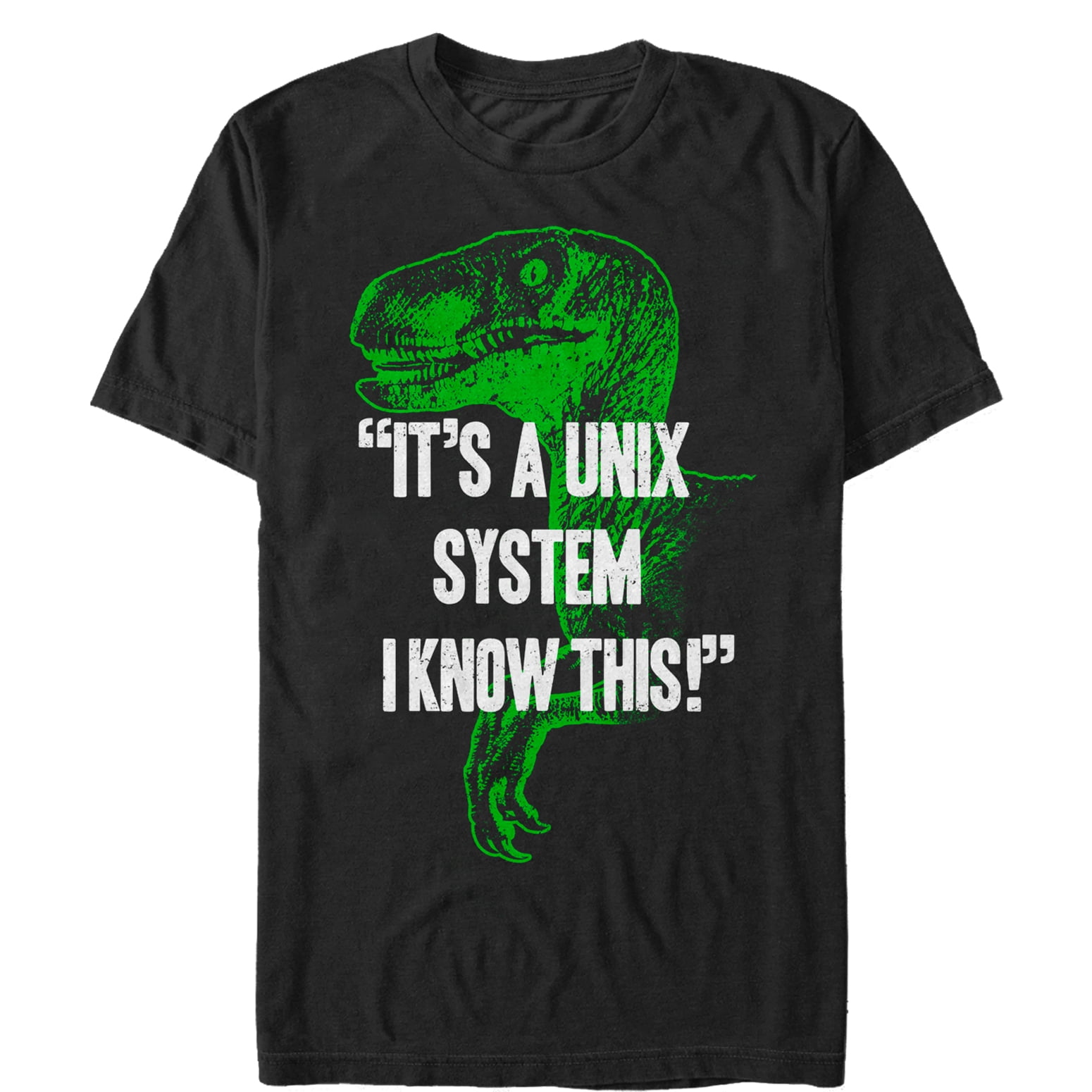 Men's Jurassic Park It's A Unix System I Know This Graphic Tee Black X ...