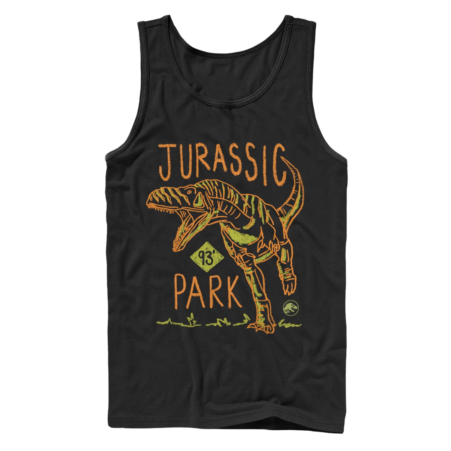 Men's Jurassic Park T. Rex Crayon Print Tank Top Black Large - Walmart.com
