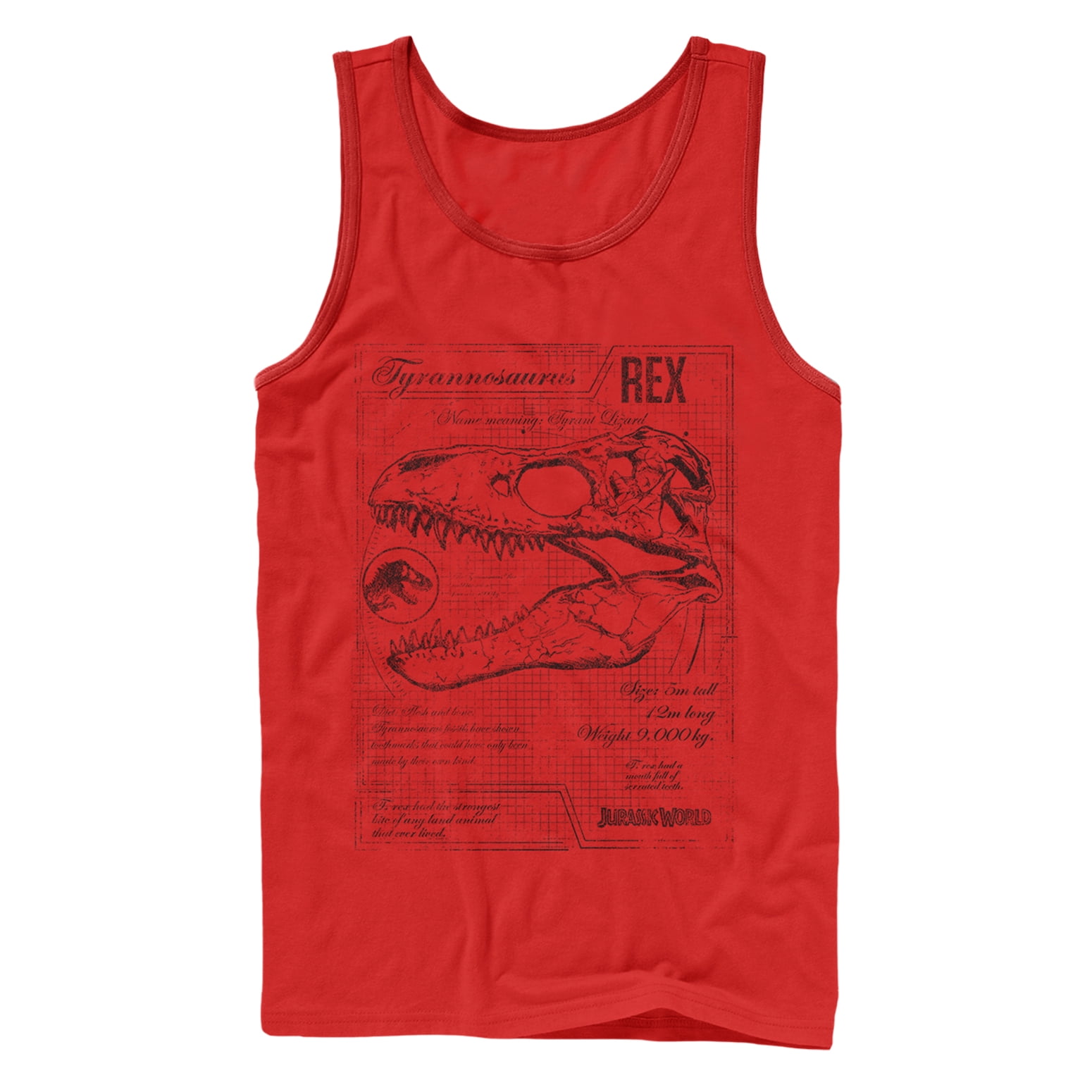 Men's Jurassic World: Fallen Kingdom T. Rex Schematics Tank Top Red ...