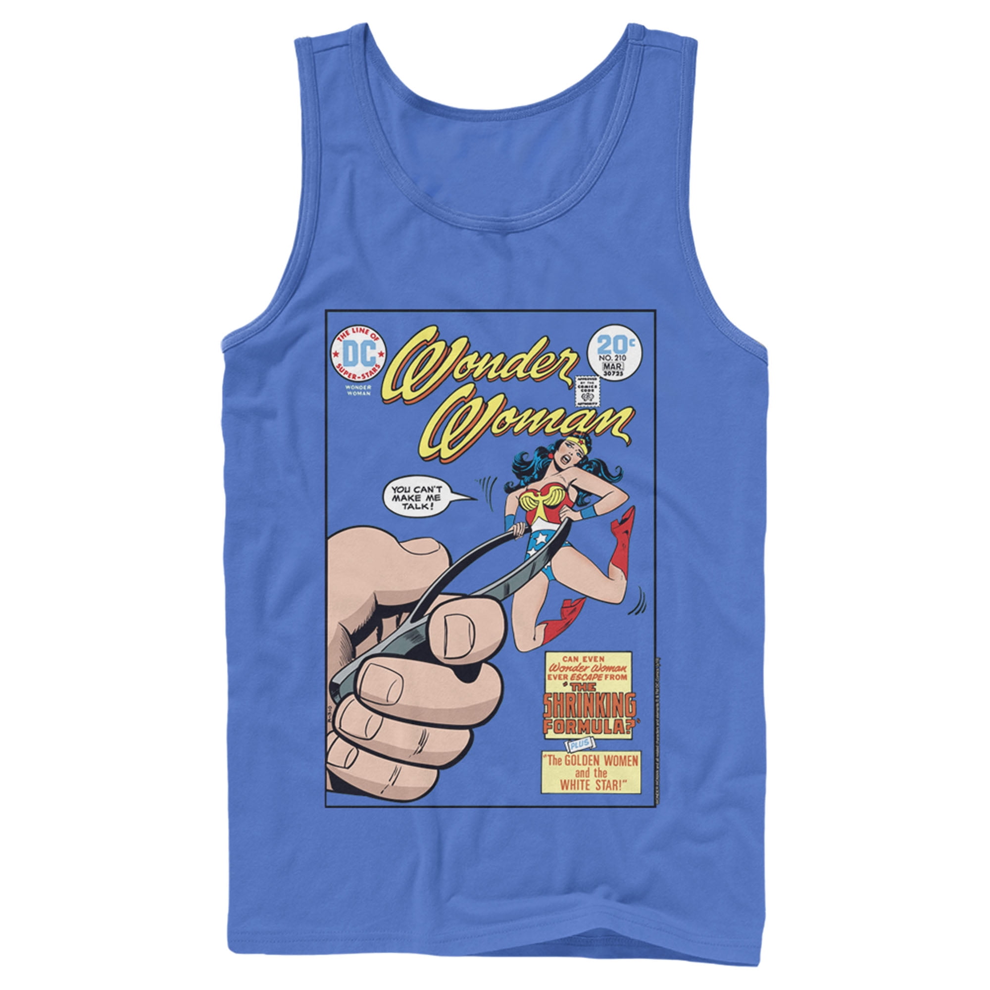 Men's Justice League Shrinking Woman Comic Book Cover Tank Top Royal ...