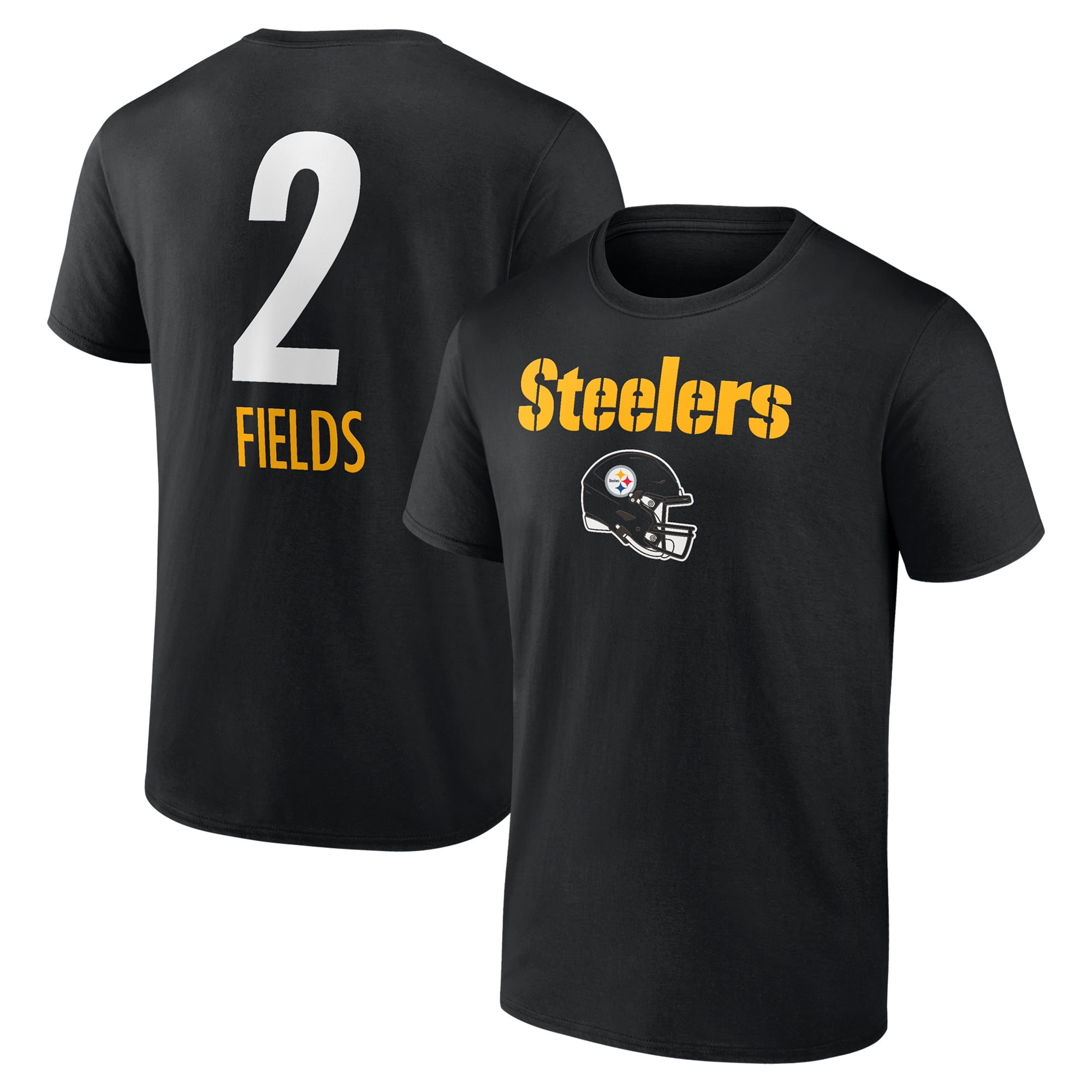 Men's Justin Fields Black Pittsburgh Steelers Name & Number Team ...