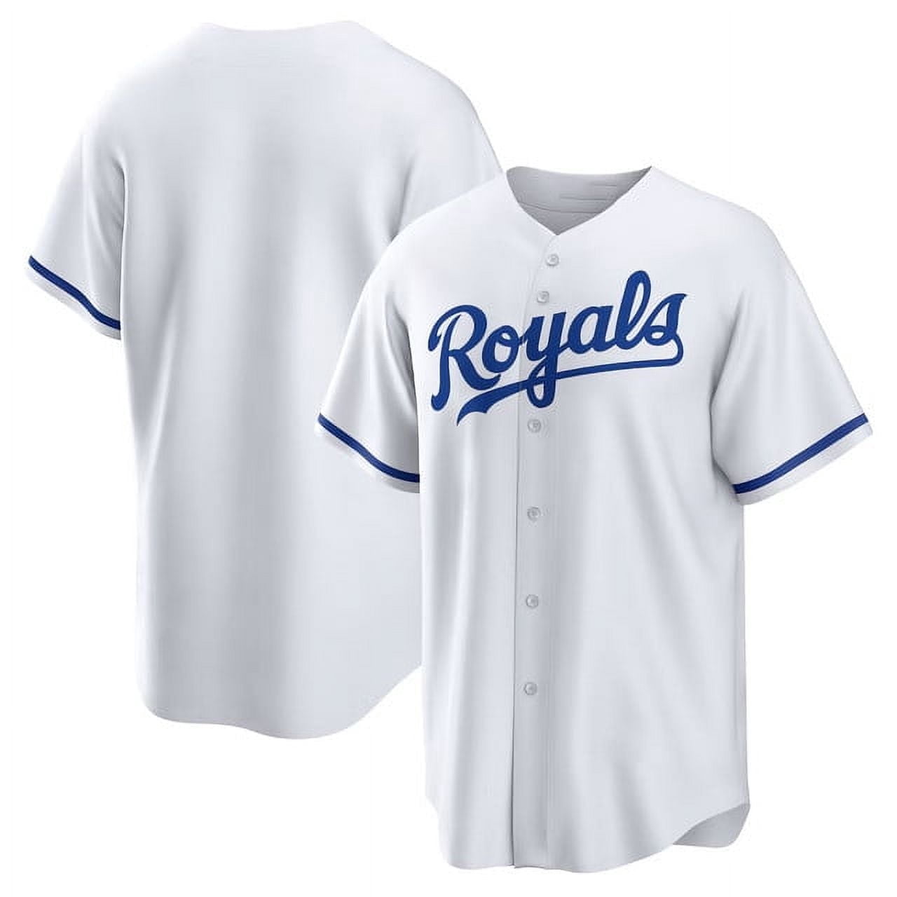Men's Kan_sas City White Replica Stitched Blank Team T-shirts Sports ...