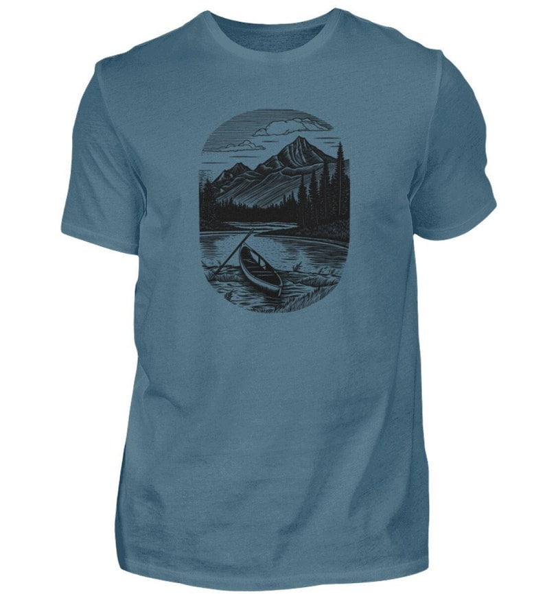 Men’s Kayak Mountain Landscape Adventure Nature Camping River Tee ...