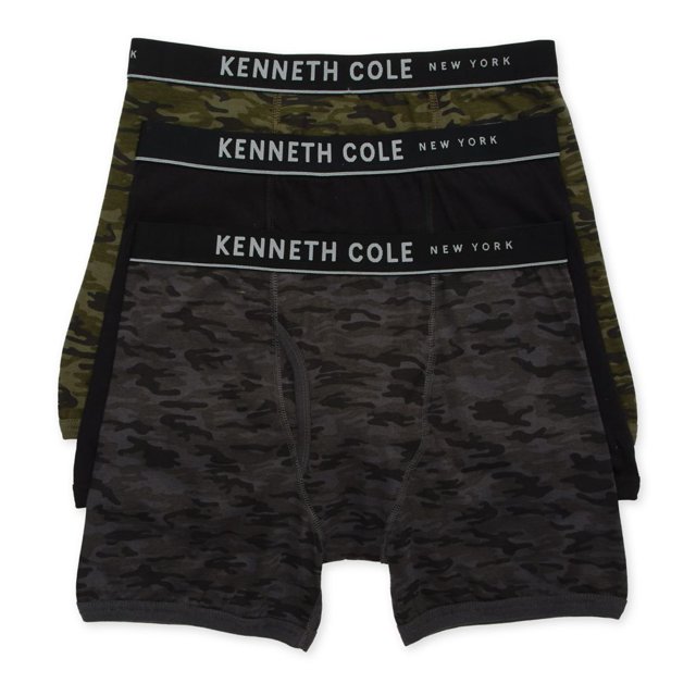 Men's Kenneth Cole 52W1019 100% Cotton Classic Fit Boxer Brief - 3 Pack ...