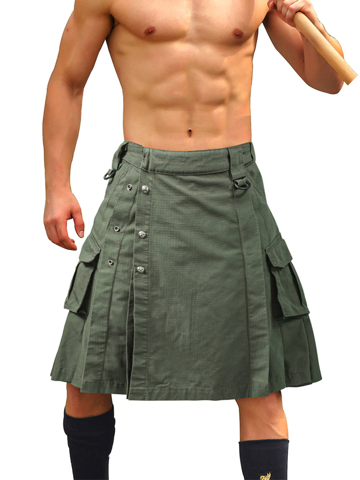 Men's Kilt Camo Scottish Utility Kilt, 25" Mens Kilt, Irish Highland Hybrid Kilts with Pockets ...