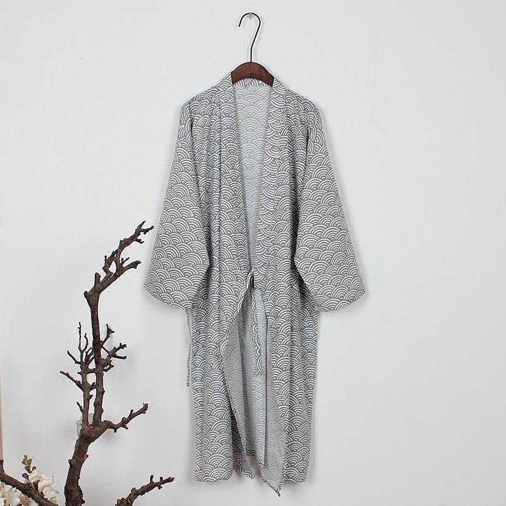 Men's Kimono Yukata Cotton Soft Japanese Loose Fit Robe Gown Nightwear Bathrobe - Walmart.com