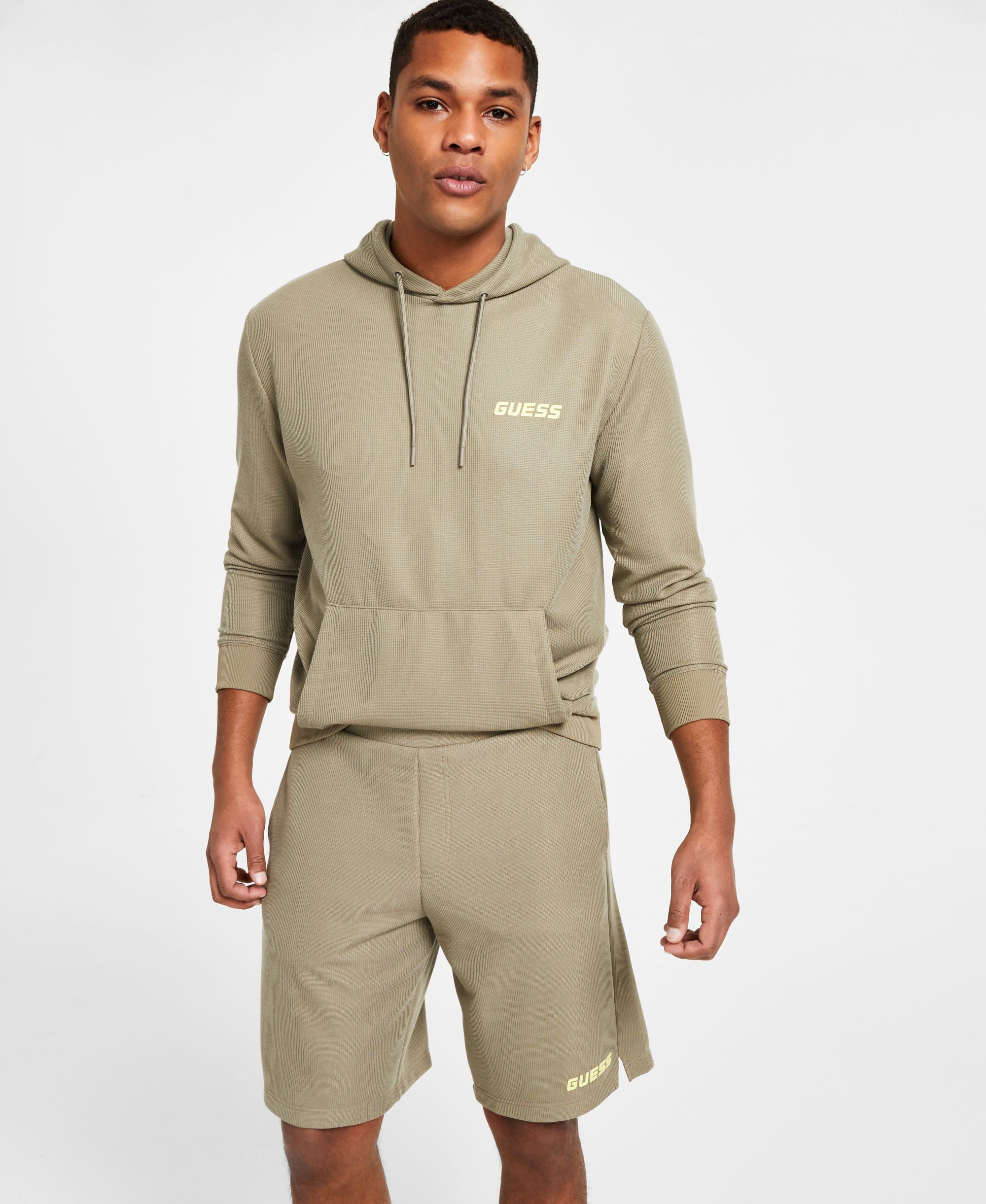 Men's Korbin Waffle-Knit Logo Shorts Mossy Green M - Walmart.com