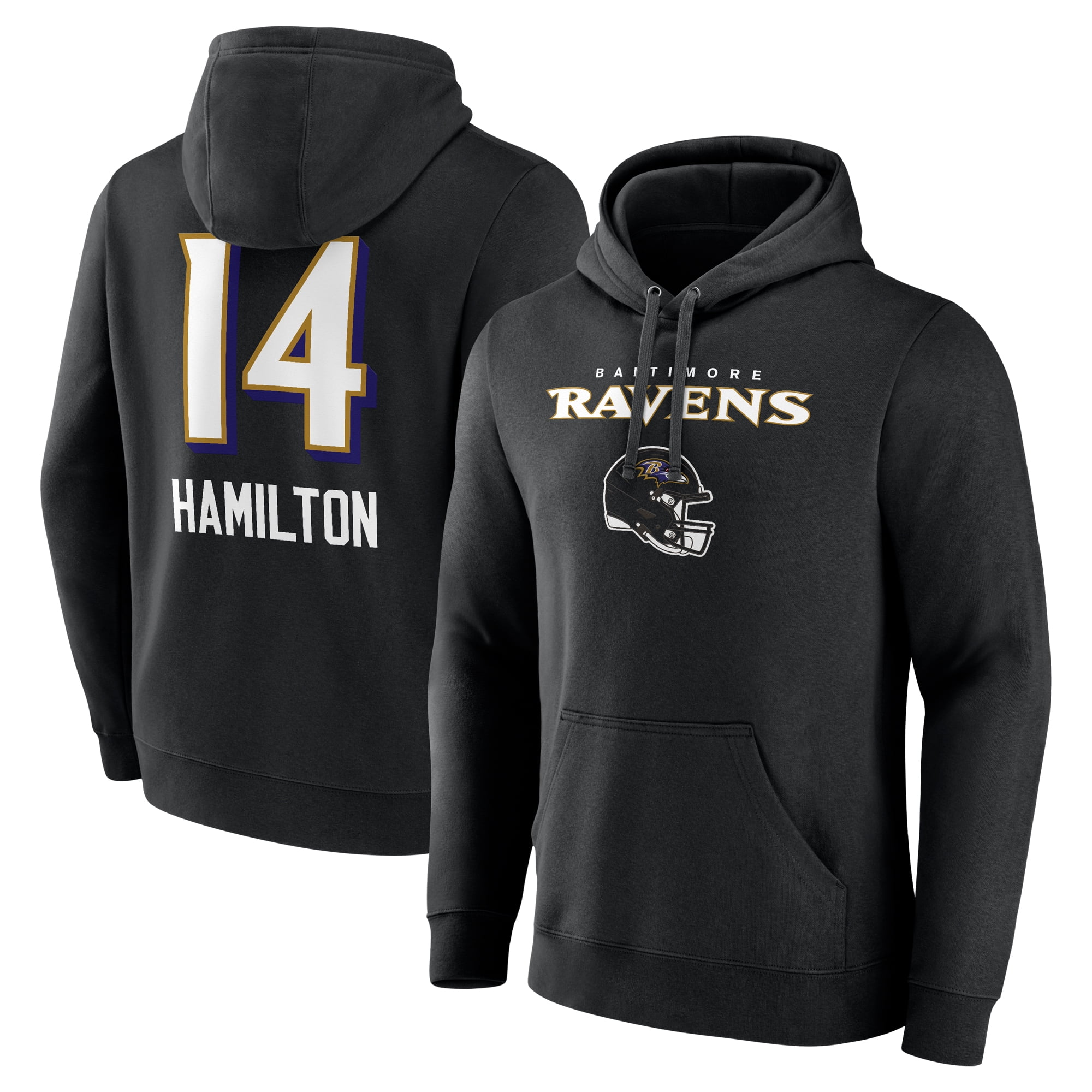 Men's Kyle Hamilton Black Baltimore Ravens Team Wordmark Player Name ...