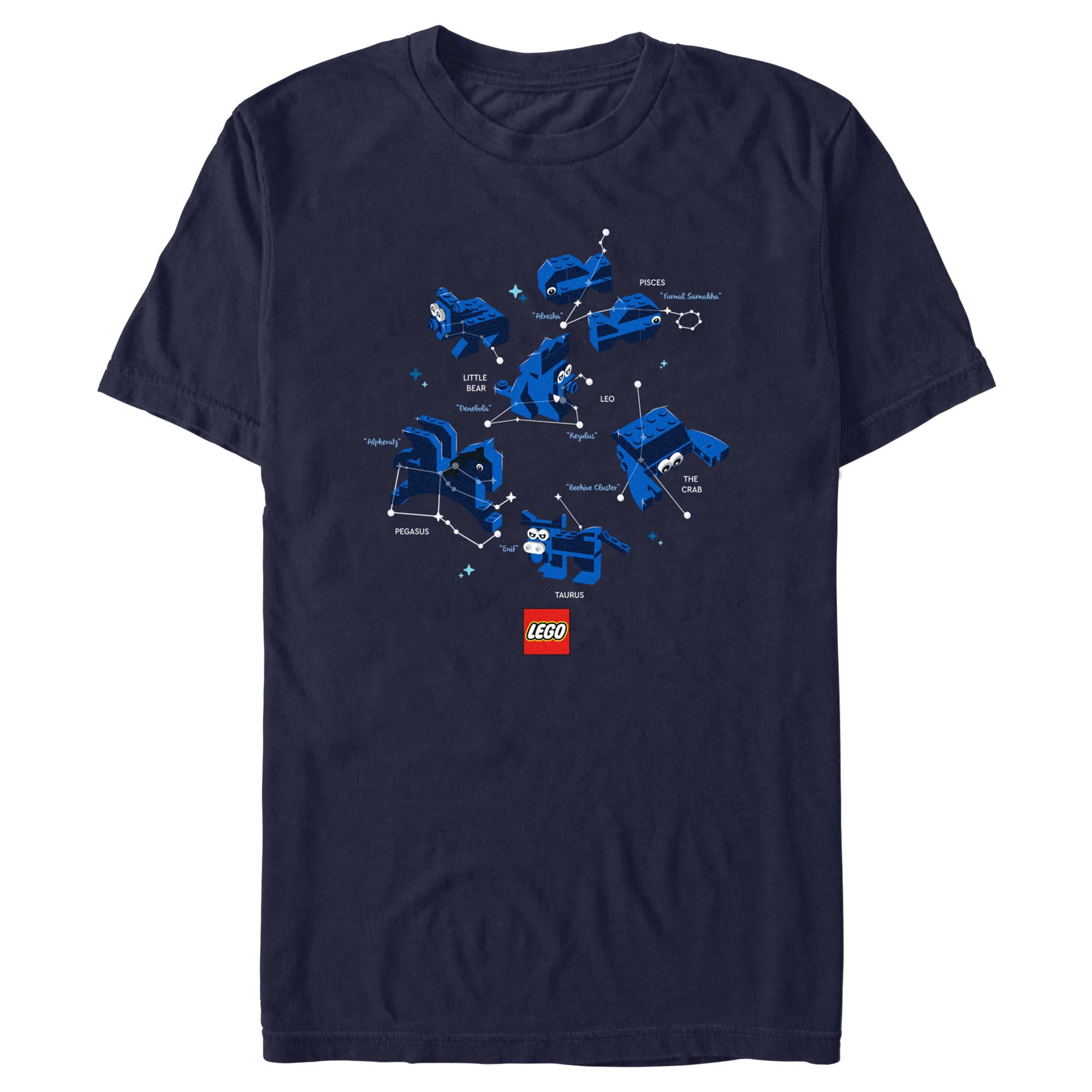 Men's LEGO Zodiac Star Constellations Graphic Tee Navy Blue 2X Large ...