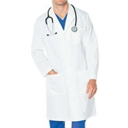 Unisex Knit Cuff Knee Length Lab Coat with Snaps - Walmart.com