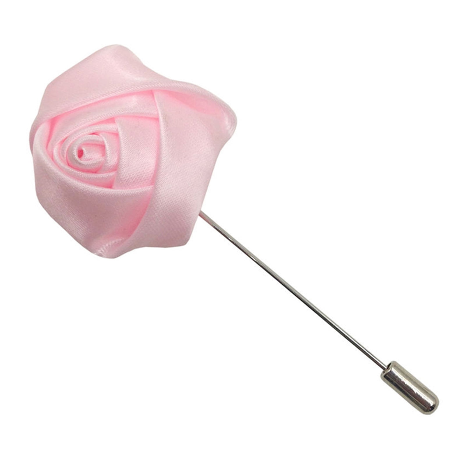 Men's Lapel Pins Groom Boutonniere Wedding Silk Rose Flower Handmade ...