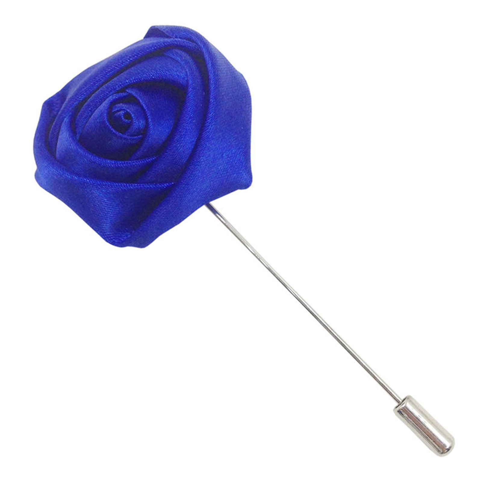 Men's Lapel Pins Groom Boutonniere Wedding Silk Rose Flower Handmade ...