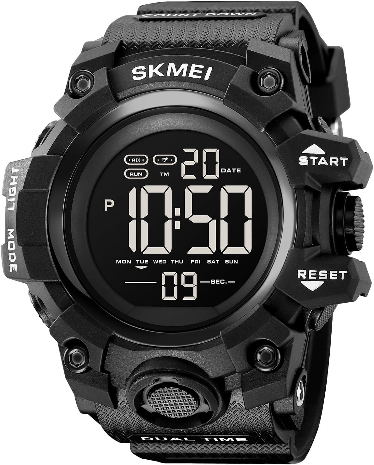 Men's Large Face Digital Sports Watch - Waterproof Military Wrist Watch ...