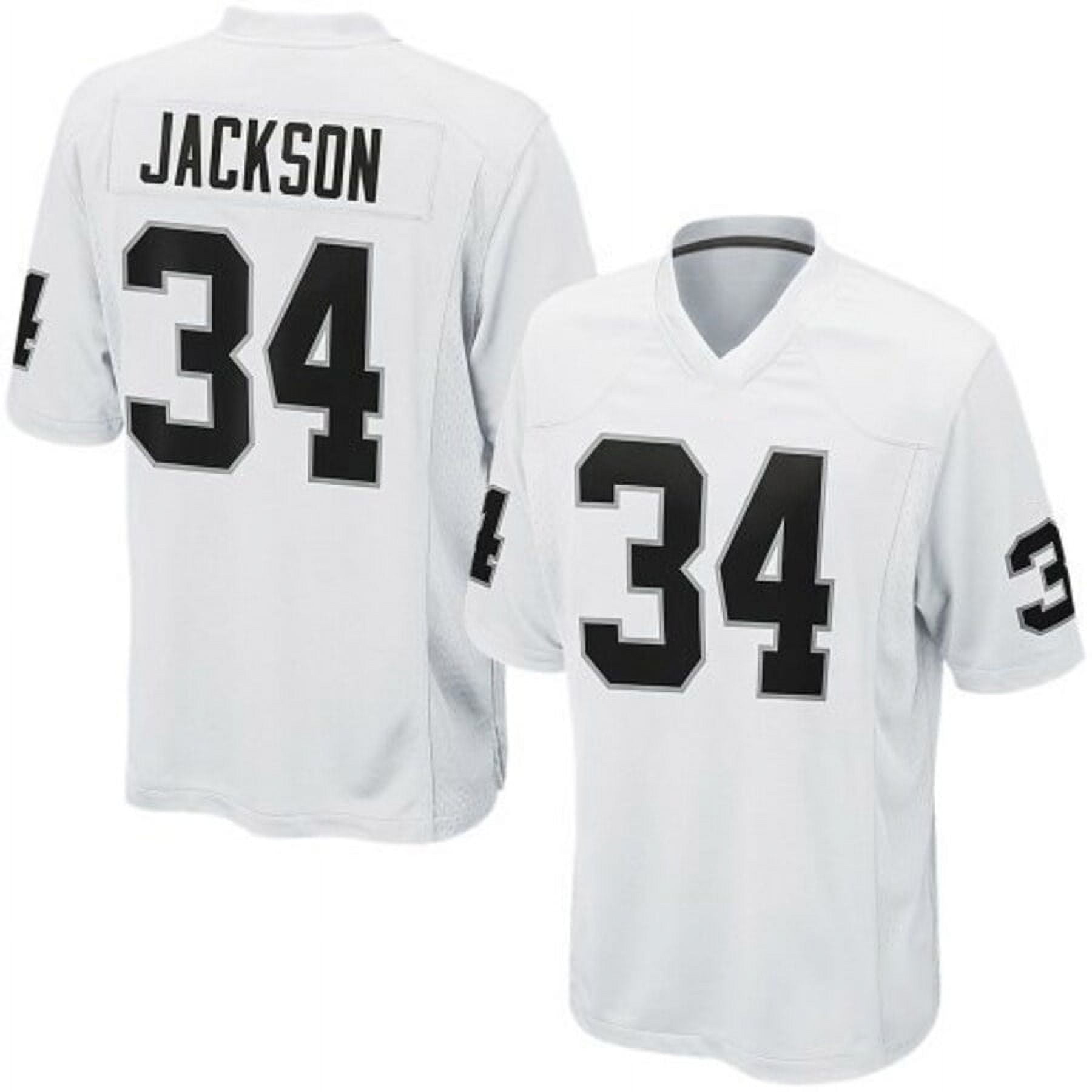 Men's Las Vegas Jackson 34 White Stitched T-Shirts Sports Player Game ...