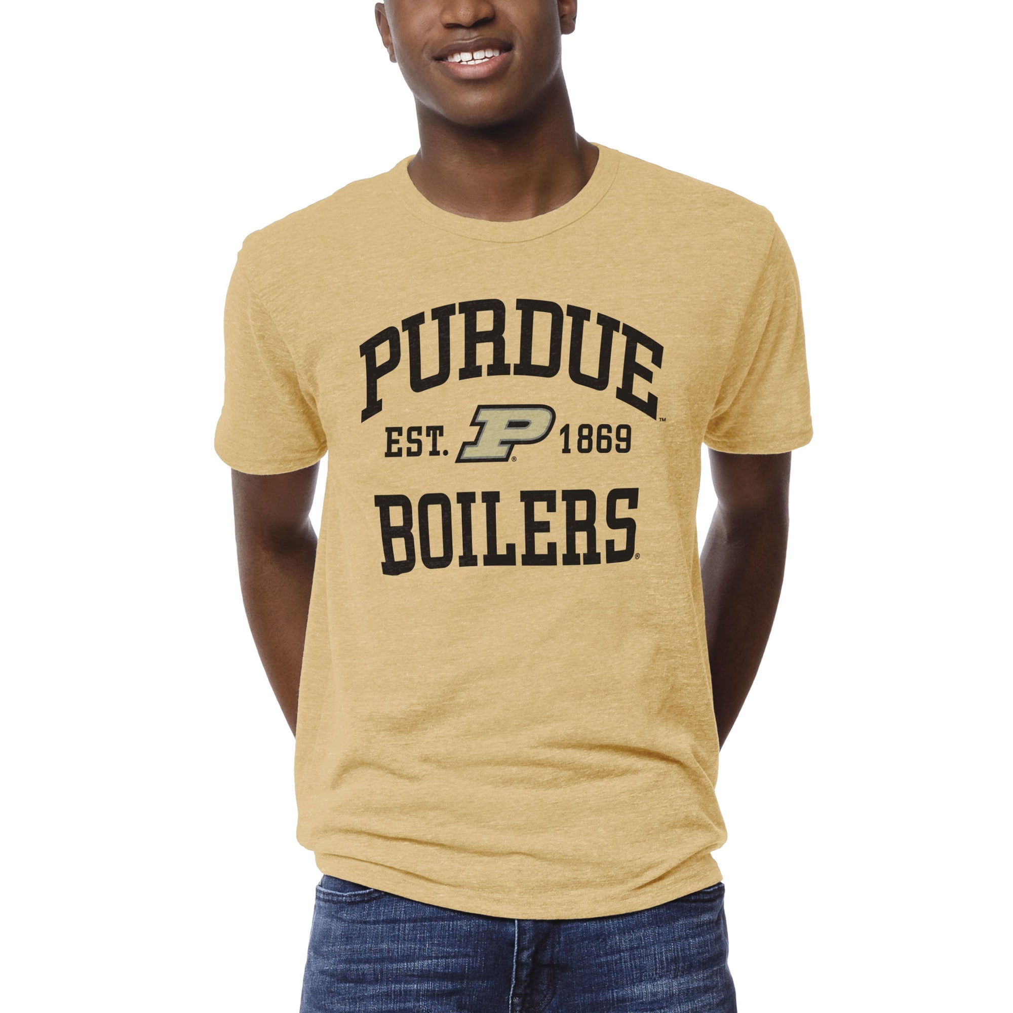 Men's League Collegiate Wear Heather Gold Purdue Boilermakers 1274 ...