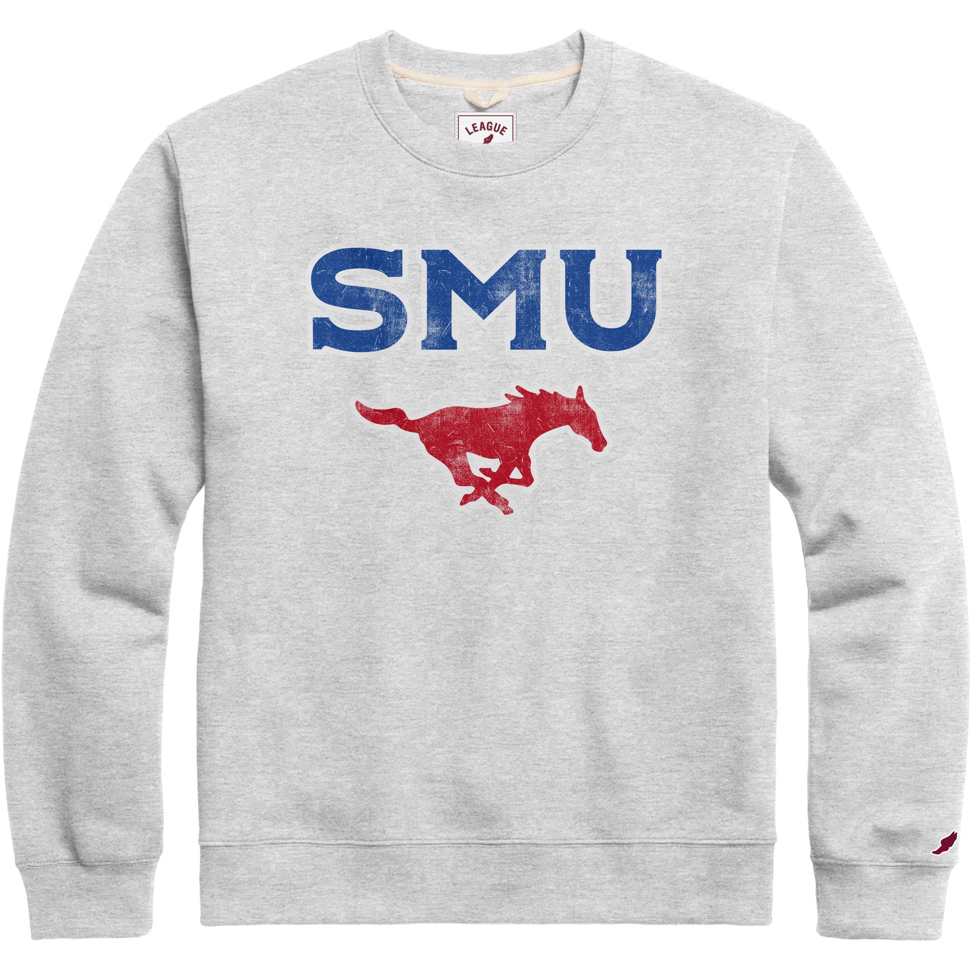 Men's League Collegiate Wear Heather Gray SMU Mustangs Essential Fleece ...