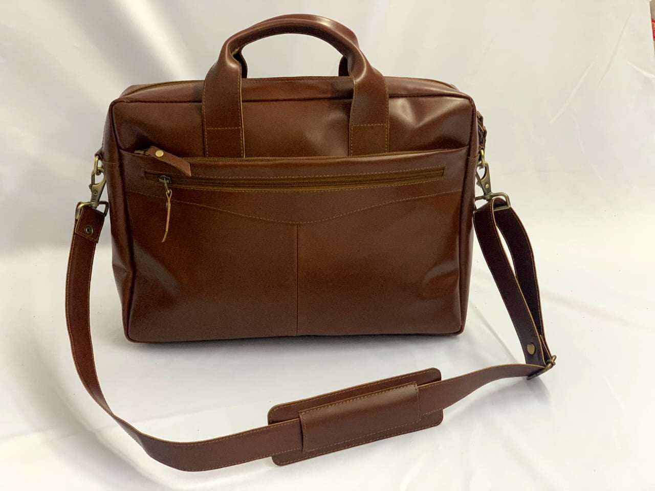 Men's Leather 15.6 Inches Laptop Briefcase Business Satchel Computer ...