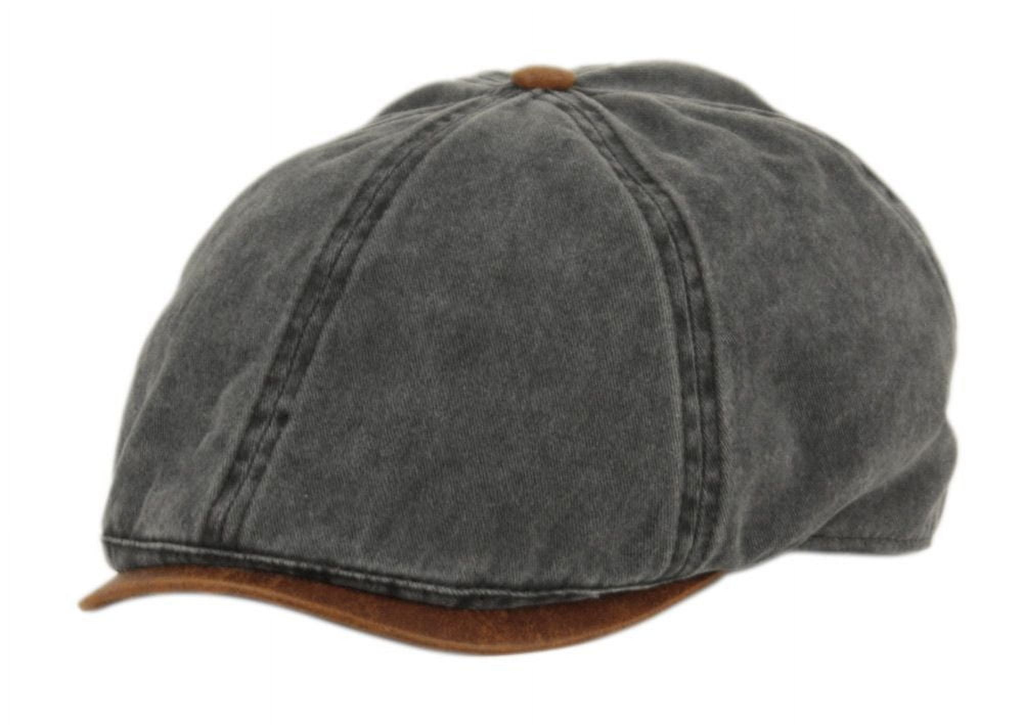 Men's Leather Brim Cotton Duckbill Ivy Newsboy Cap Gatsby Hat Cabbie ...