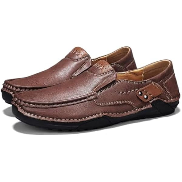 Men's Leather Loafers Slip On Shoes,Casual Fashion Business Arkget ...