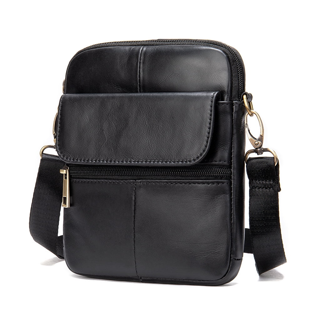 Men's Leather Shoulder Bag Small Men's Genuine Leather Bag for Men Mini ...