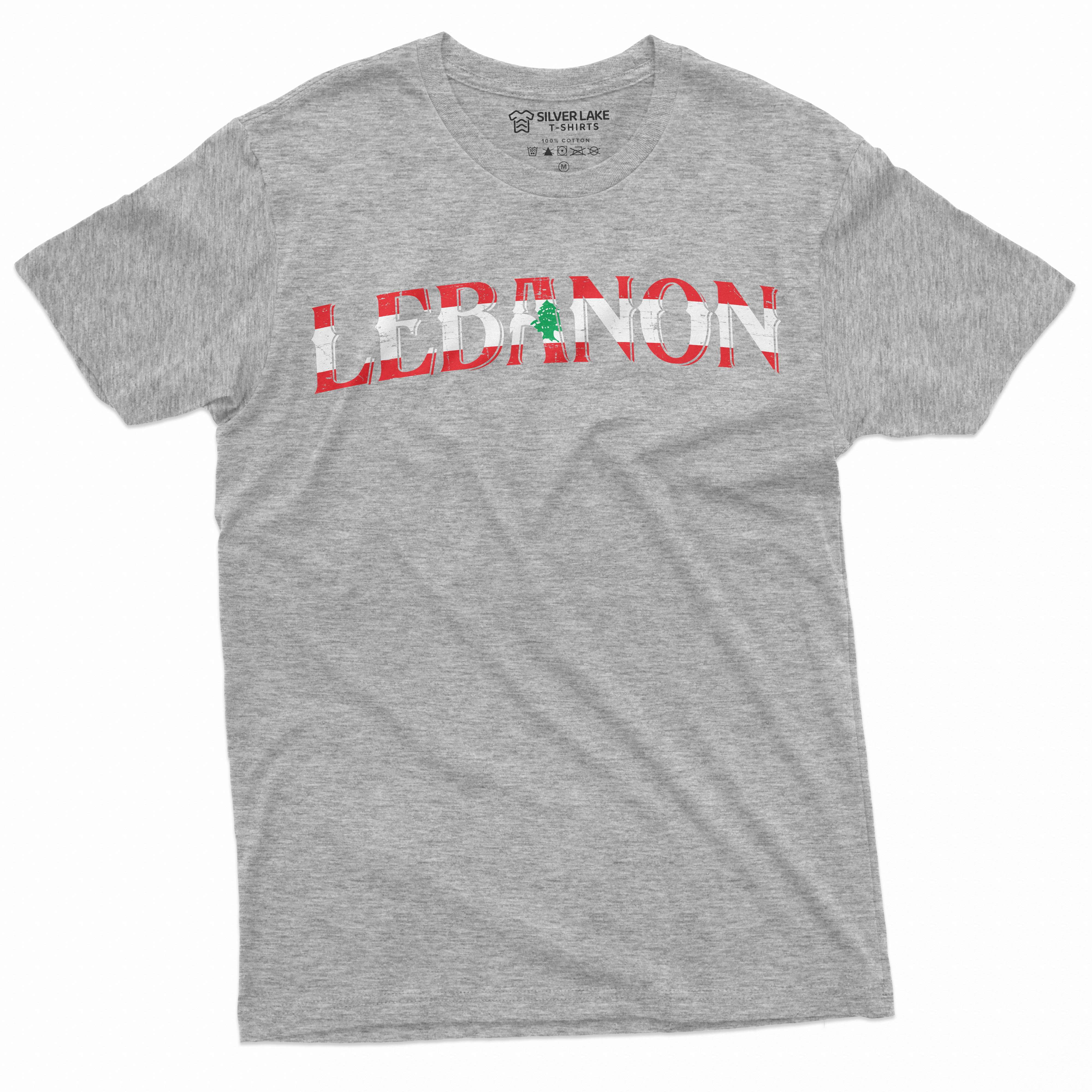 Men's Lebanon T-shirt Lebanon flag coat of arms country nation tee shirt Lebanese Lebanese tee ...