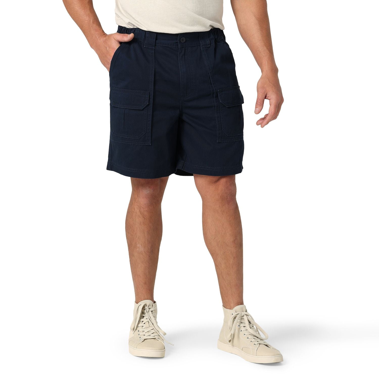 Men's Lee® Side Elastic 7.5" Cargo Short Color: Rivet Navy Size: 33 ...