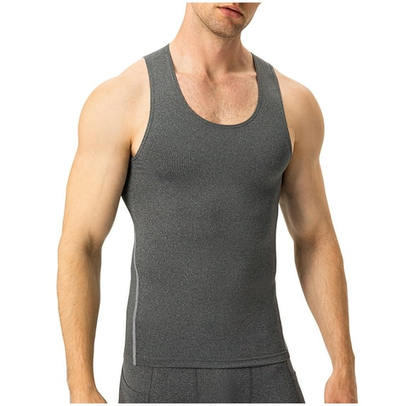 Men's Leisure Fitness Body Shaper Tank Top Sleeveless Slim Compression ...