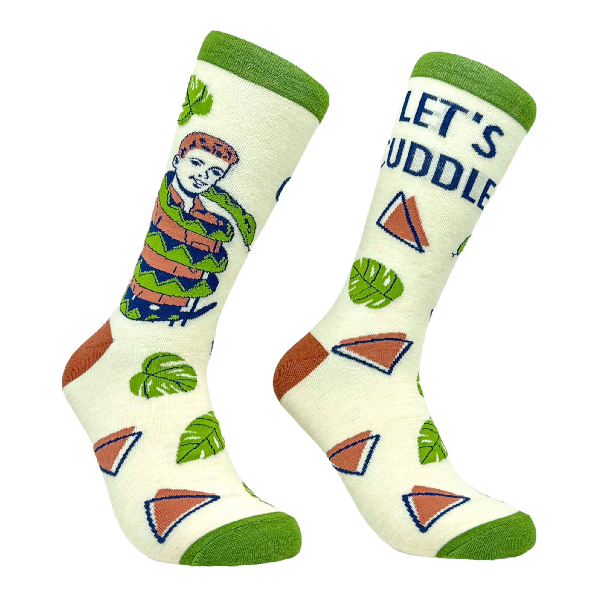 Men's Lets Cuddle Socks Funny Snake Constrictor Hug Joke Footwear ...