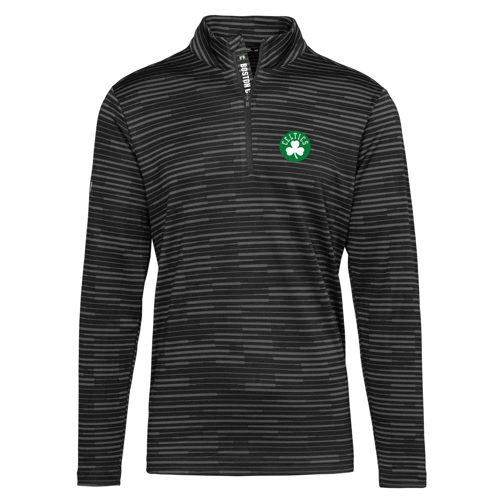 Men's Levelwear Black Boston Celtics Gear Insignia Core Quarter-Zip ...