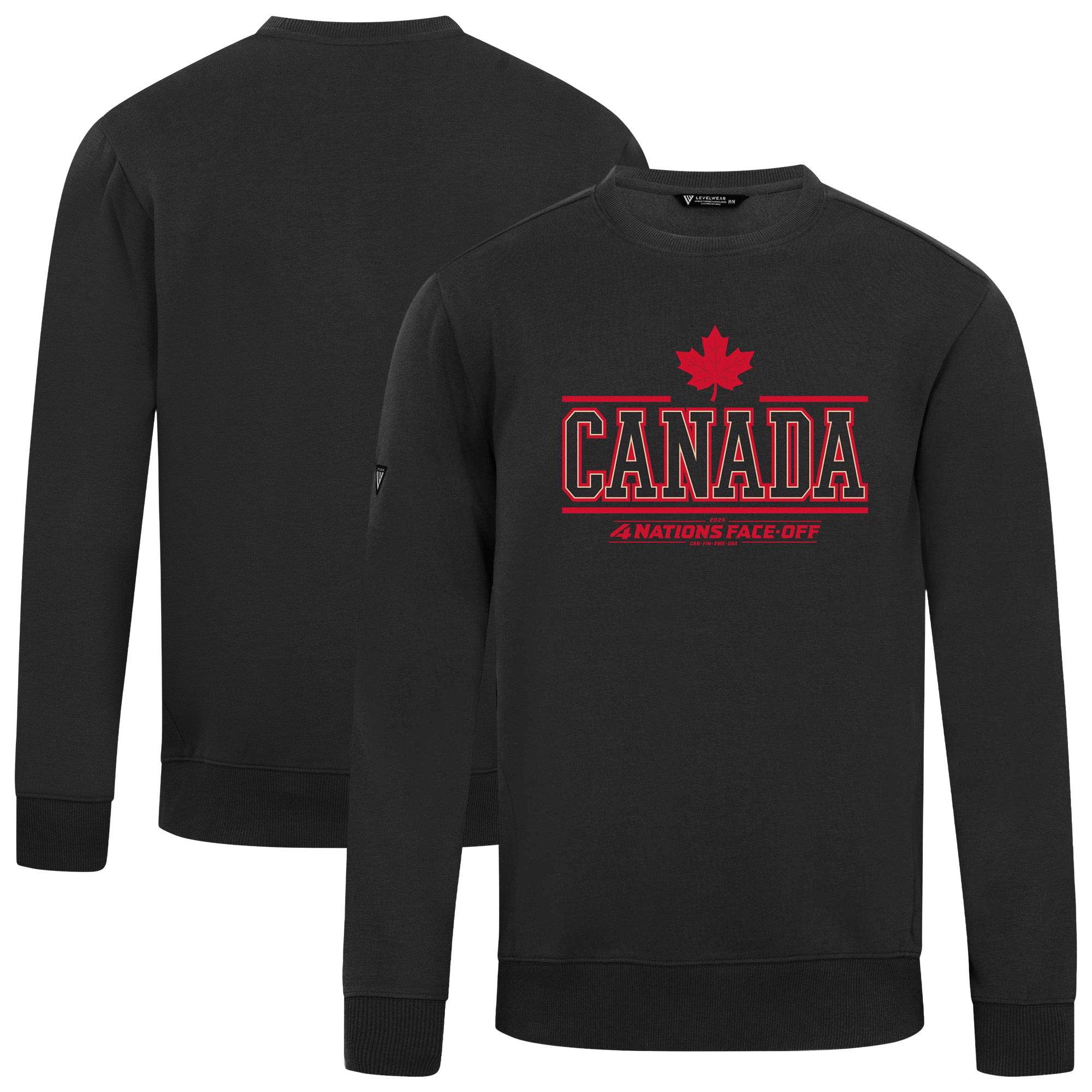 Men's Levelwear Black Canada 2025 4 Nations Face-Off Zane Pullover ...