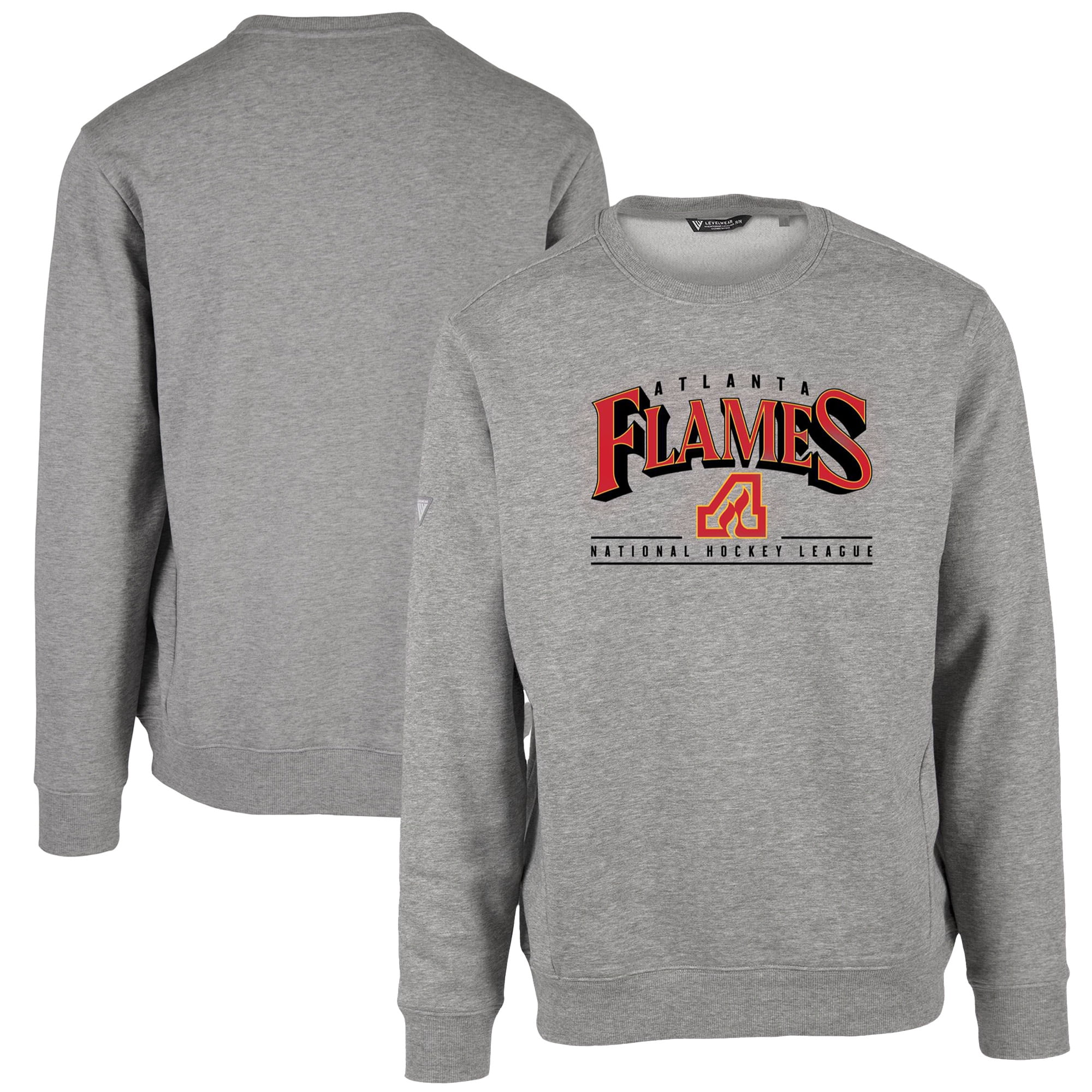 Men's Levelwear Heather Gray Atlanta Flames Retro Zane Sweatshirt ...