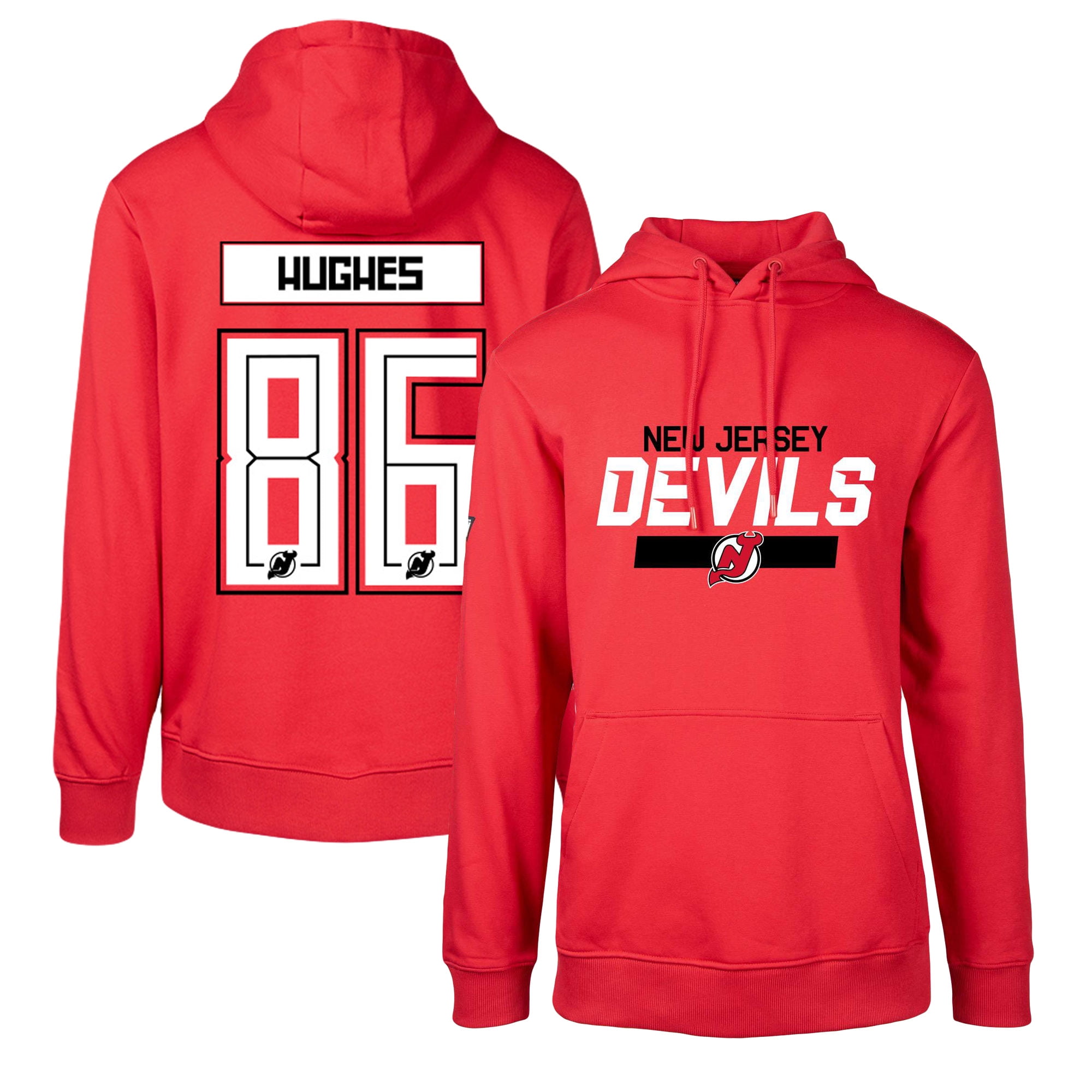 Men's Levelwear Jack Hughes Red New Jersey Devils Podium Name & Number ...