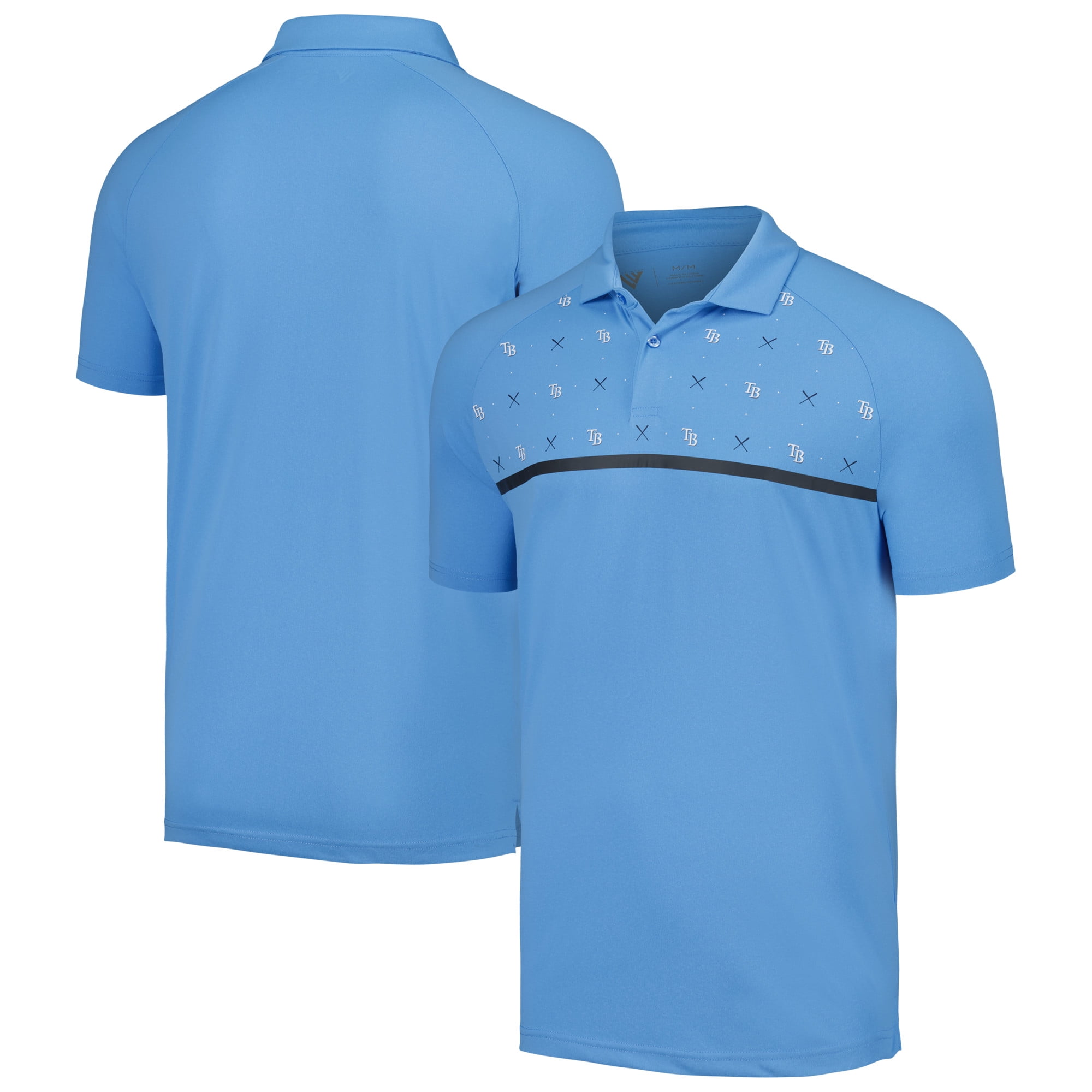 Men's Levelwear Light Blue Tampa Bay Rays Sector Batter Up Raglan Polo ...
