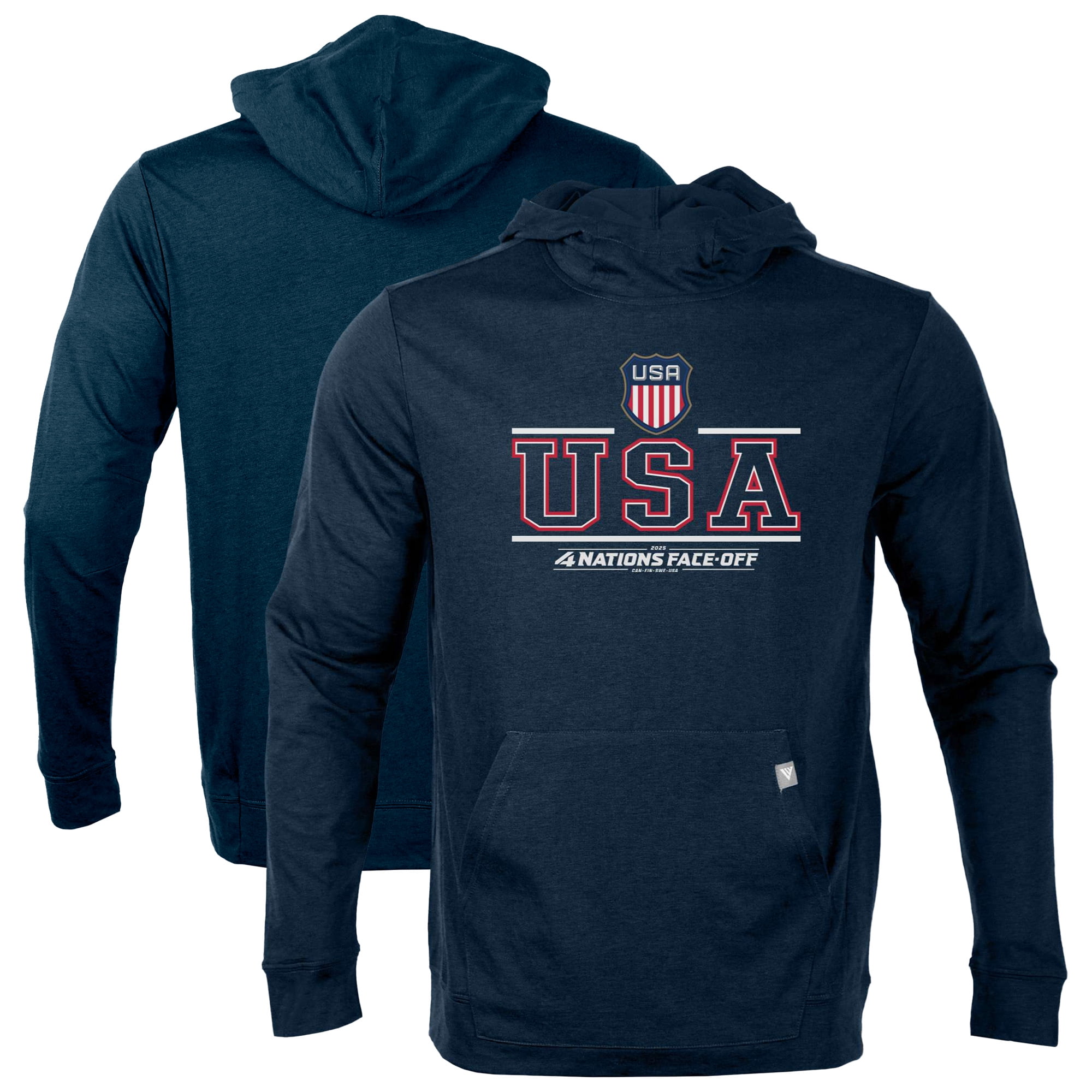 Men's Levelwear Navy USA 2025 4 Nations Face-Off Thrive Pullover Hoodie ...