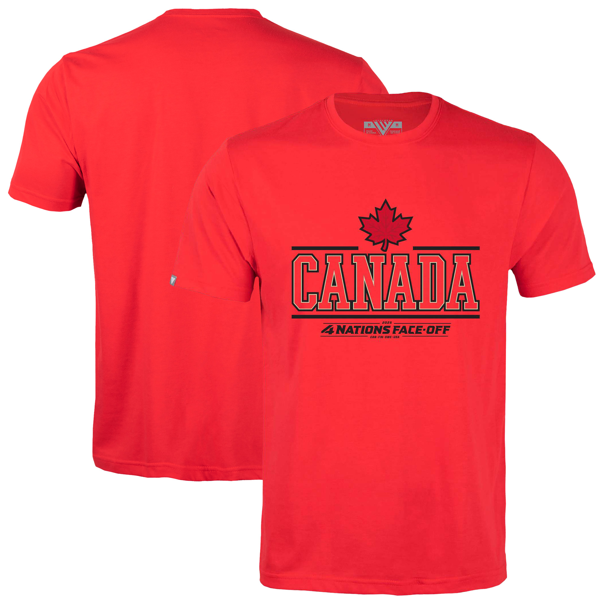 Men's Levelwear Red Canada 2025 4 Nations Face-Off Richmond T-Shirt ...