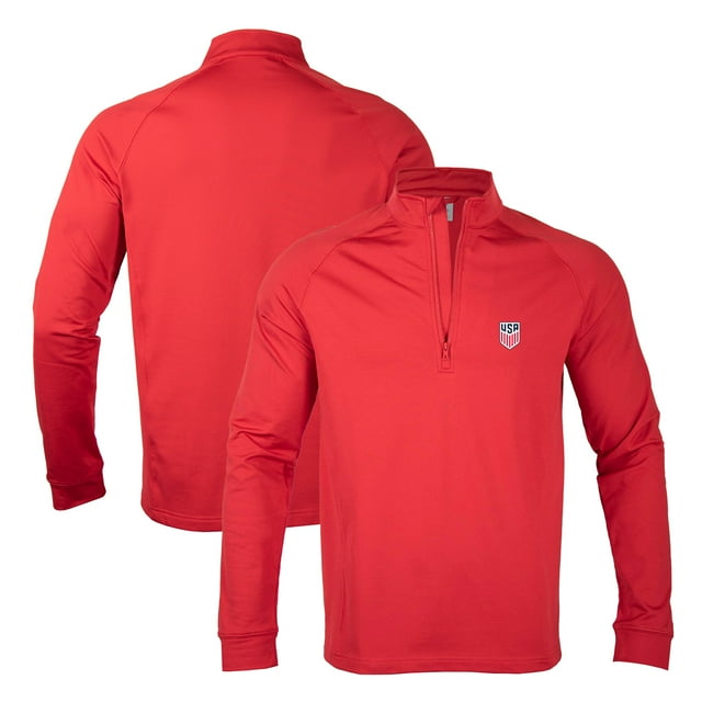 Men's Levelwear Red USMNT Calibre Quarter-Zip Pullover Top - Walmart.com