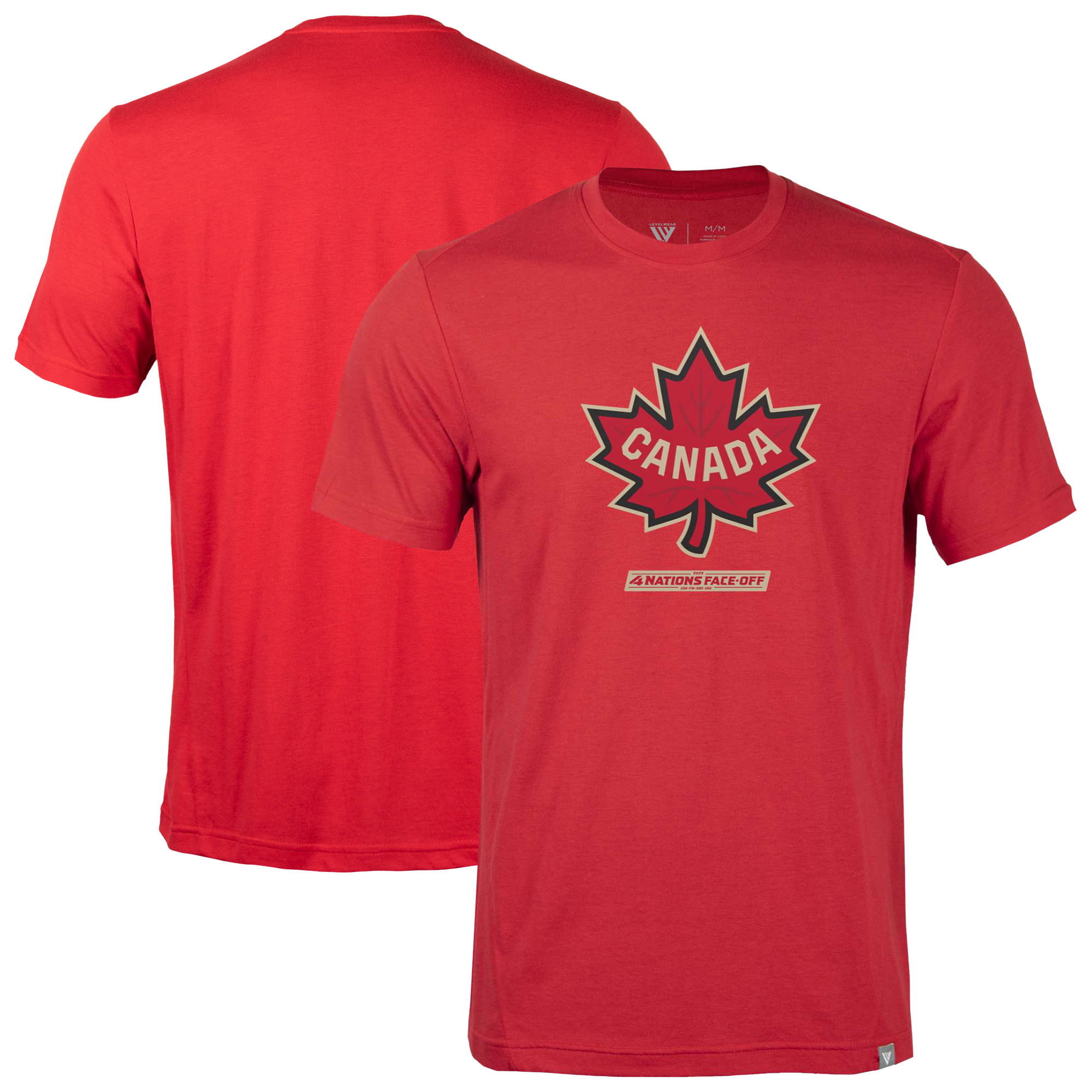 Men's Levelwear Red Canada 2025 4 Nations Face-Off Thrive Tri-Blend T ...