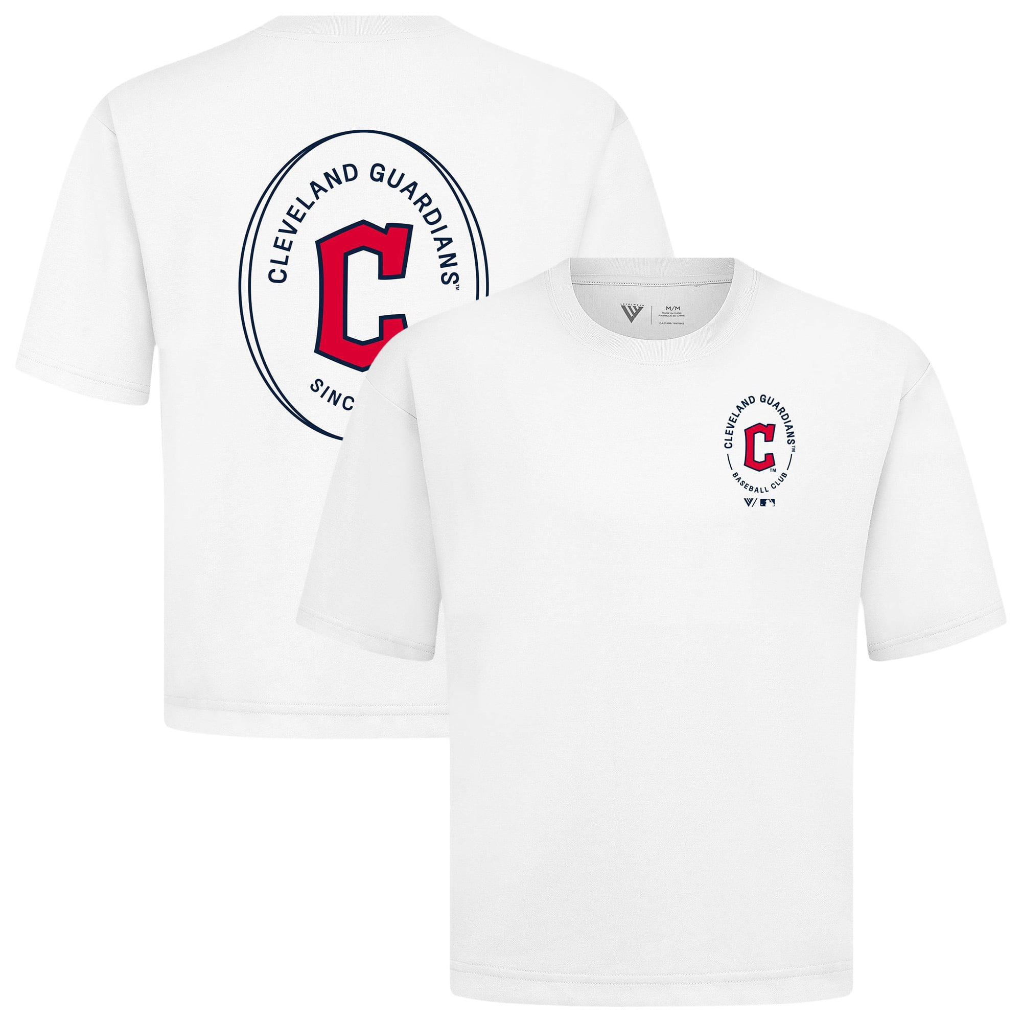 Men's Levelwear White Cleveland Guardians Signet Oversized Luxe ...