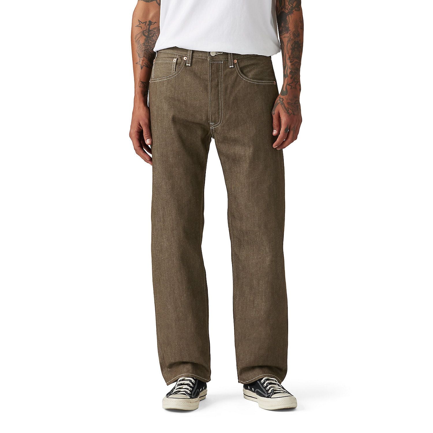 Men's Levi's® 501™ Original Shrink-To-Fit Jeans Color: Dark Brown Rigid ...