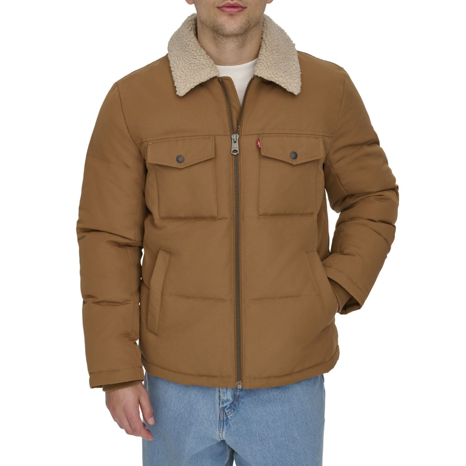 Men's Levi's® Aviator Puffer Jacket Color: Brown Size: M - Walmart.com