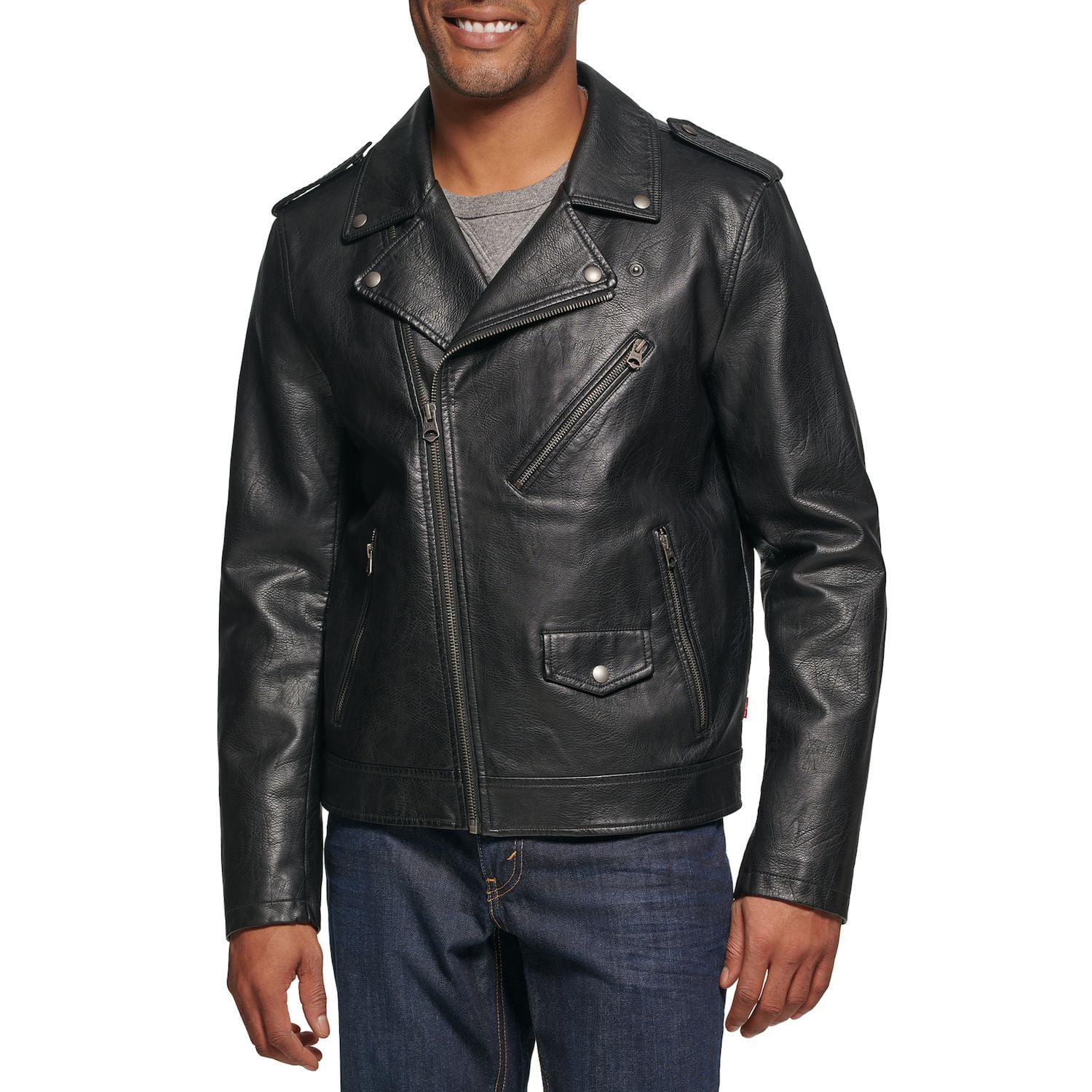 Men's Levi's® Faux Leather Moto Jacket Color: Black Size: XXL - Walmart.com