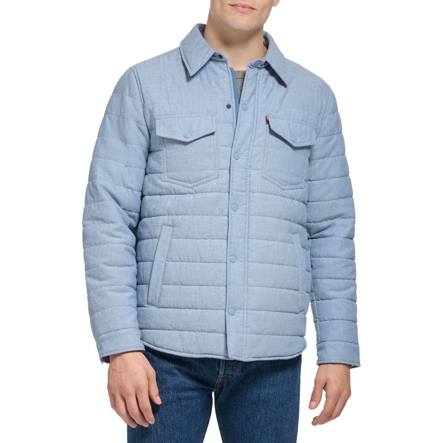 Men's Levi's® Quilted Shacket Color: Chambray Blue Size: S - Walmart.com