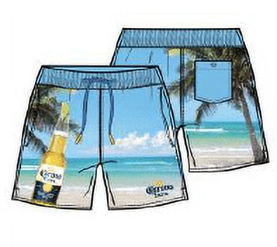 Men's Licensed Beer Board Shorts, Corona Graphic Summer Swim Trunks ...