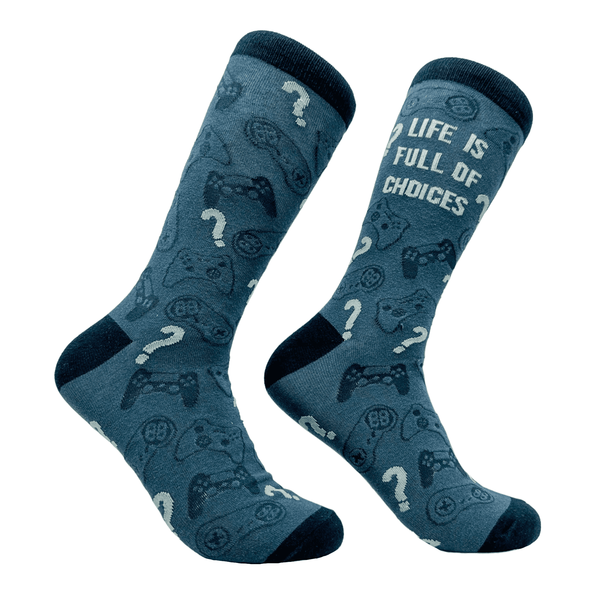 Men's Life Is Full of Choices Socks Funny Video Game Controller Retro ...