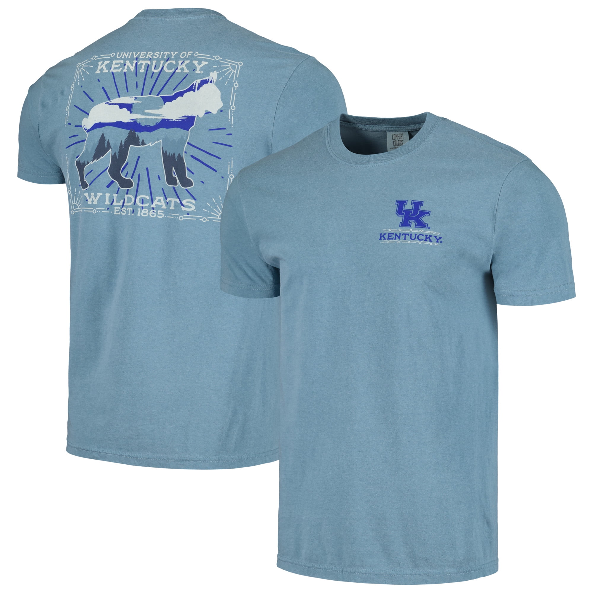 Men's Light Blue Kentucky Wildcats State Scenery Comfort Colors T-Shirt ...